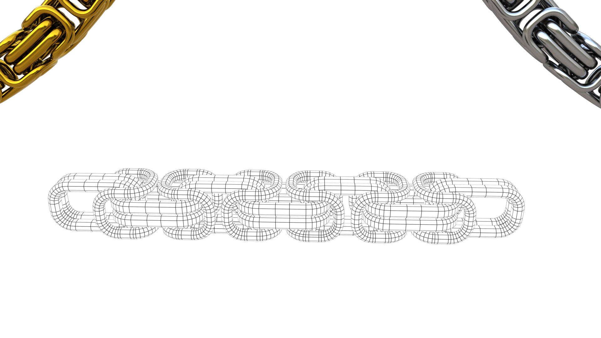 Gold Silver Chain 3D - TurboSquid 1927189