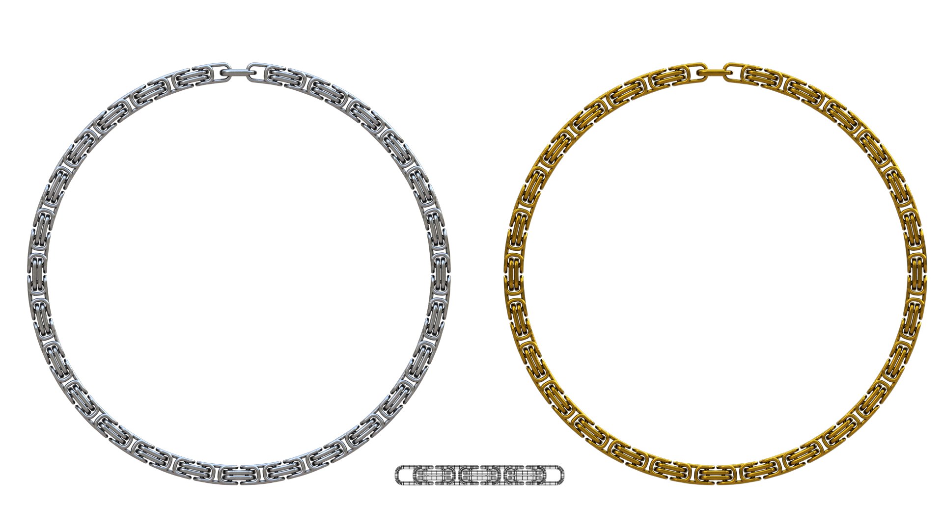 Gold Silver Chain 3D - TurboSquid 1927189