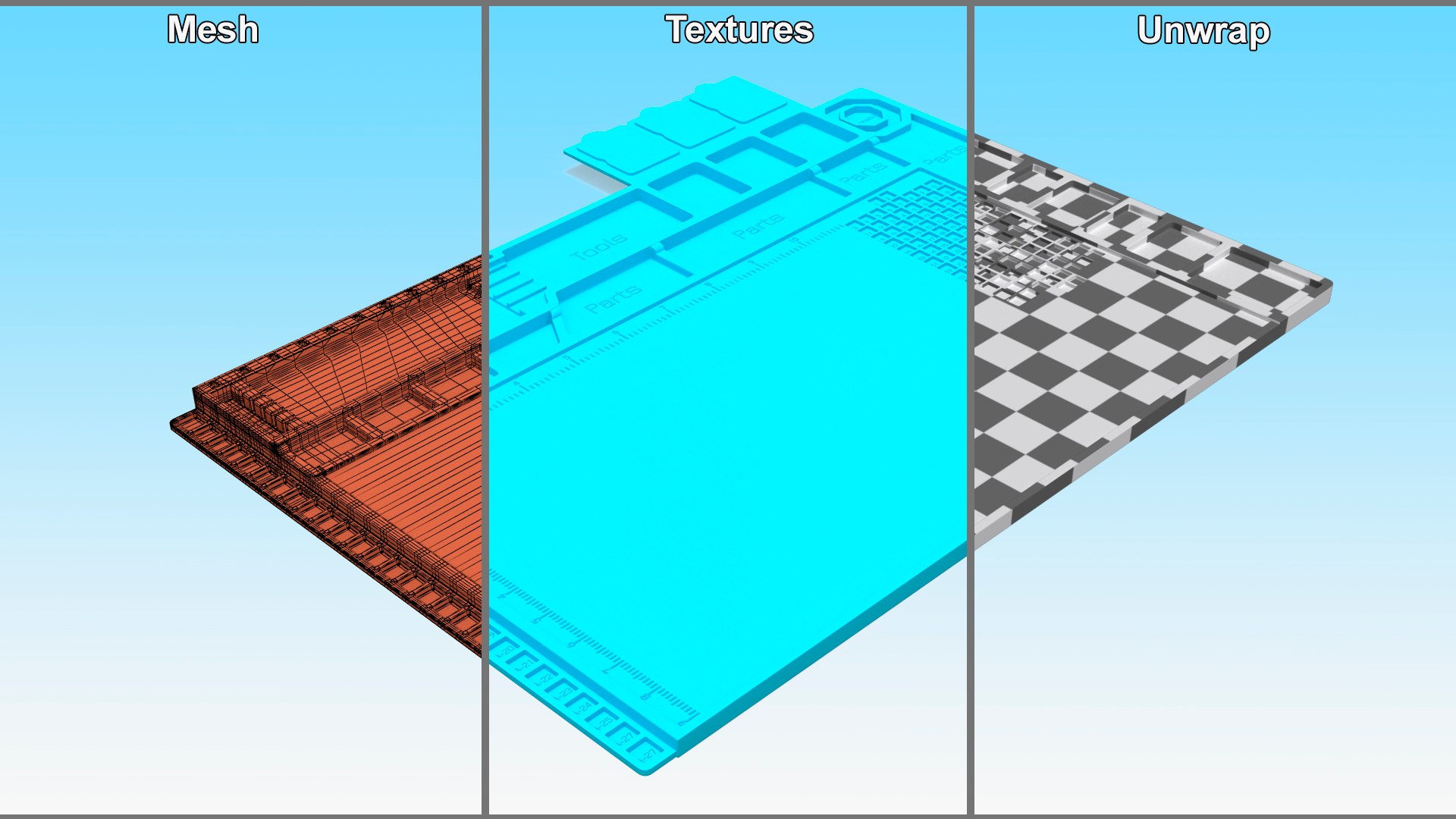 3D Silicone Repair Mat Blue - TurboSquid 2206770