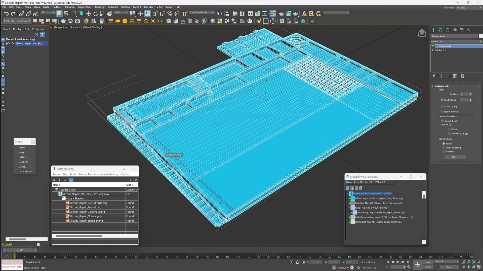 3D Silicone Repair Mat Blue - TurboSquid 2206770