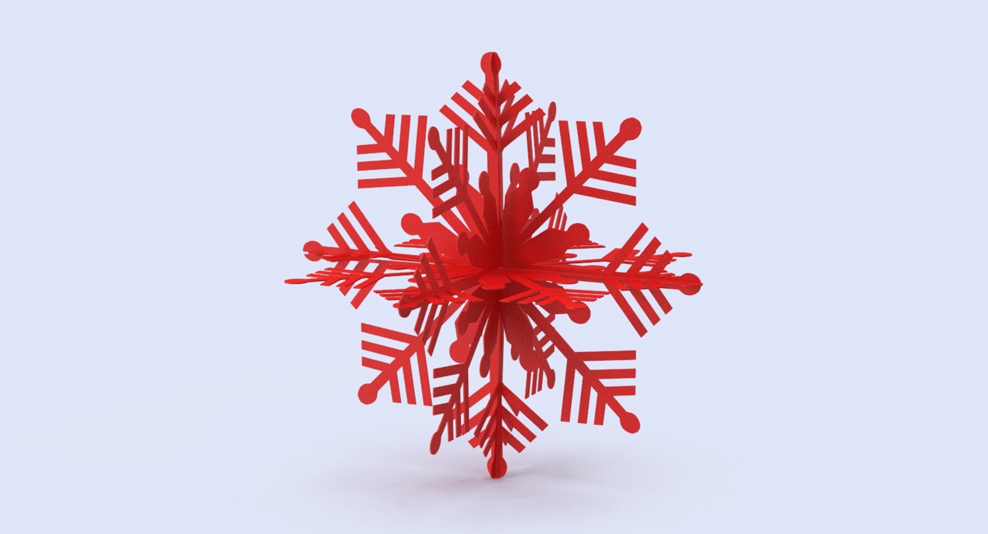 Red Decorative Snowflake 3d Model