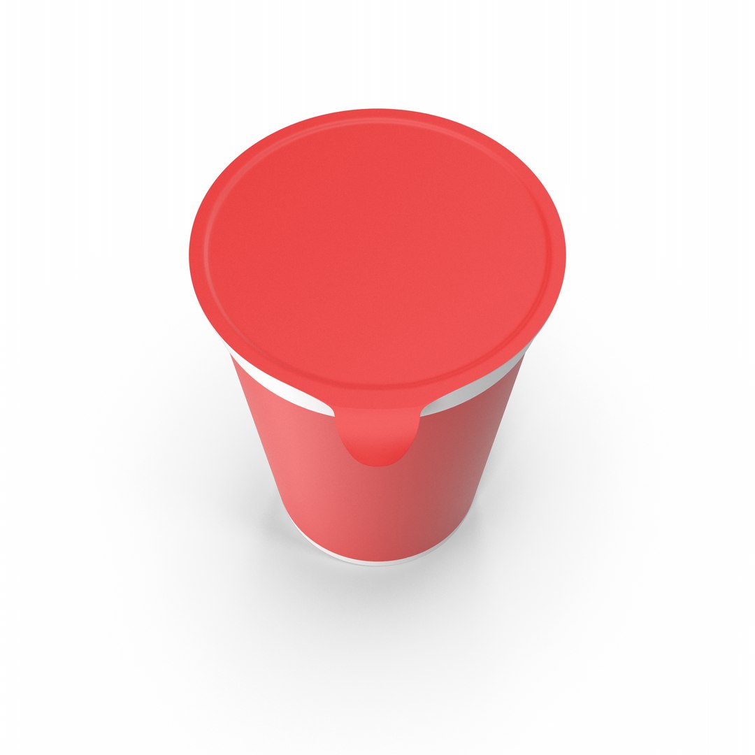 3D Red Yogurt Cup Model - TurboSquid 2122995