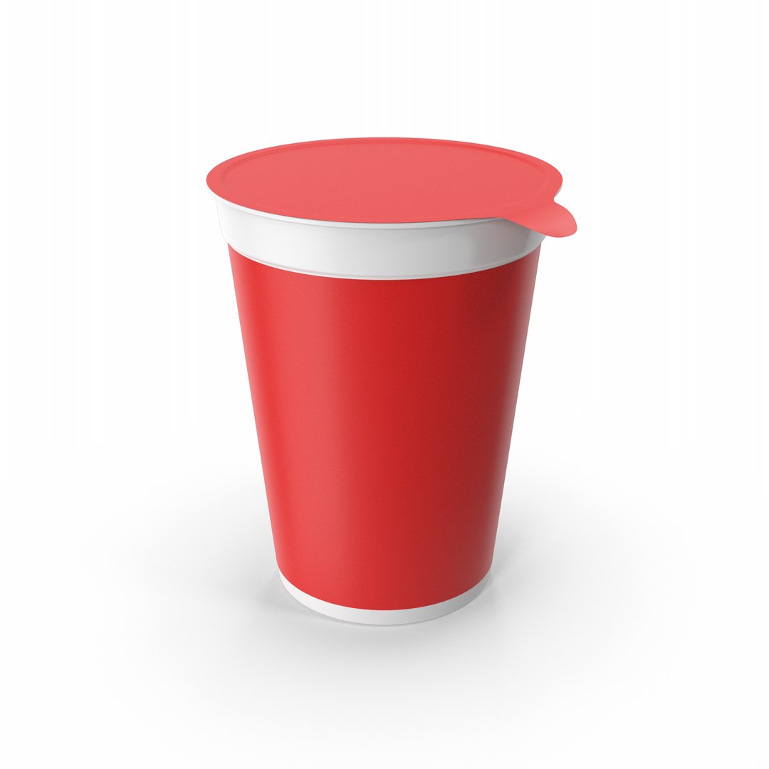 3D Red Yogurt Cup Model - TurboSquid 2122995