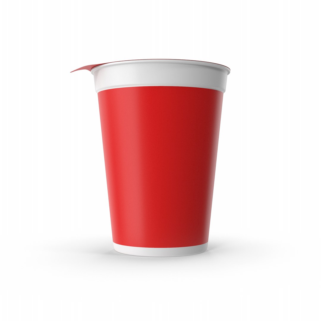 3D Red Yogurt Cup Model - TurboSquid 2122995