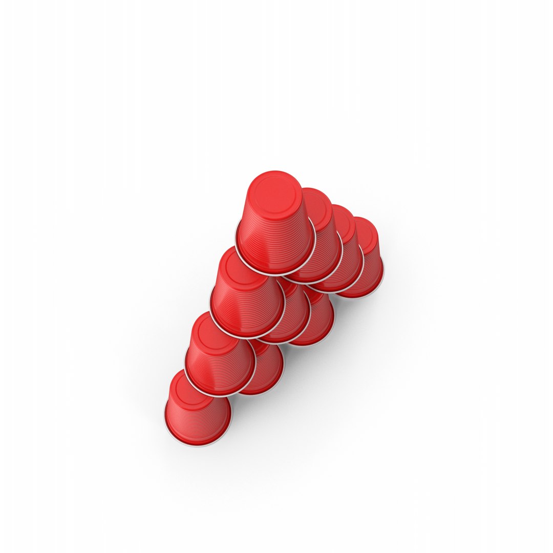 Stack Of Red Plastic Cups Model - TurboSquid 1925937