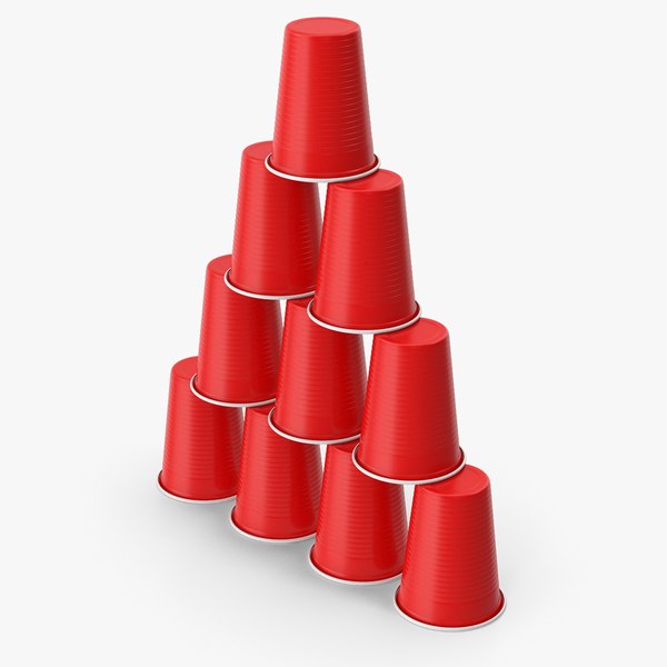 Stack Of Red Plastic Cups model - TurboSquid 1925937