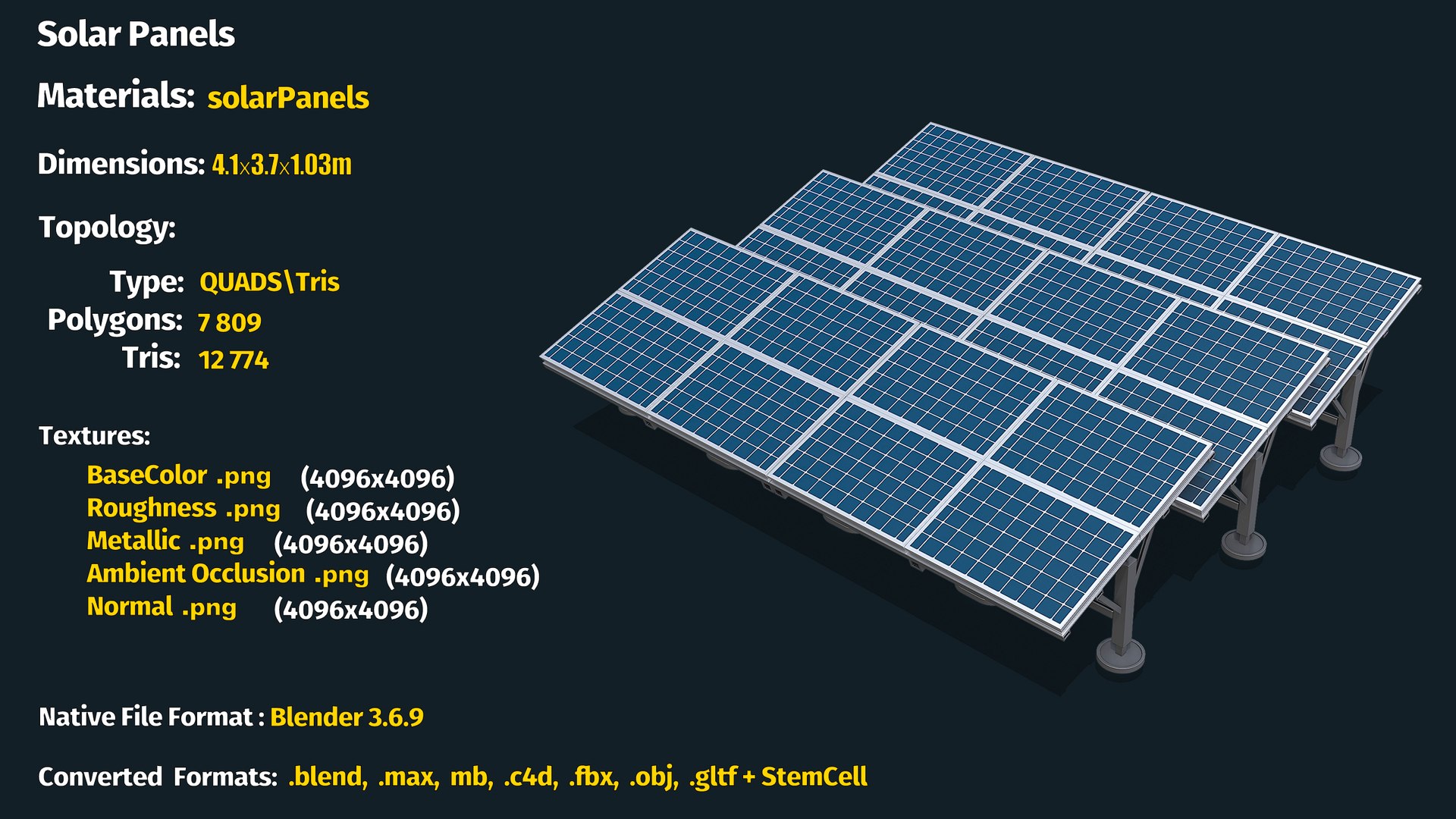 Solar Panels 3D Model - TurboSquid 2248664