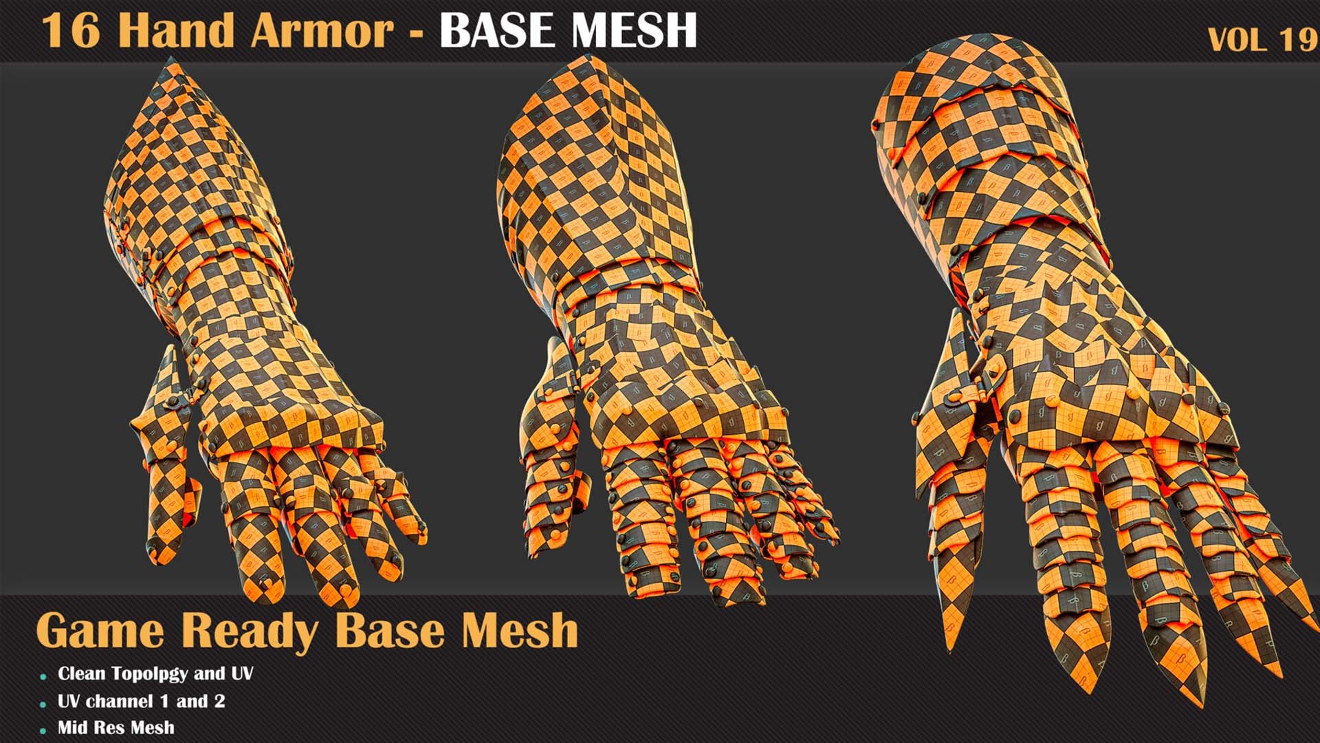 3D 16 Hand Armor BASE MESH - VOL 19 Model - TurboSquid 2248873
