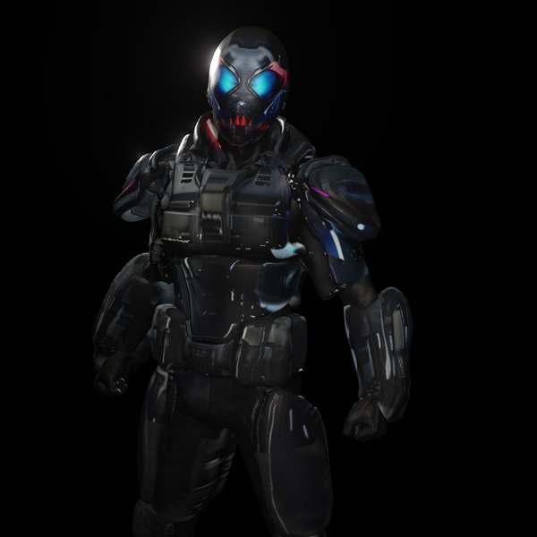 modelo 3d Cyberpunk Neon Soldier - TurboSquid 2029093