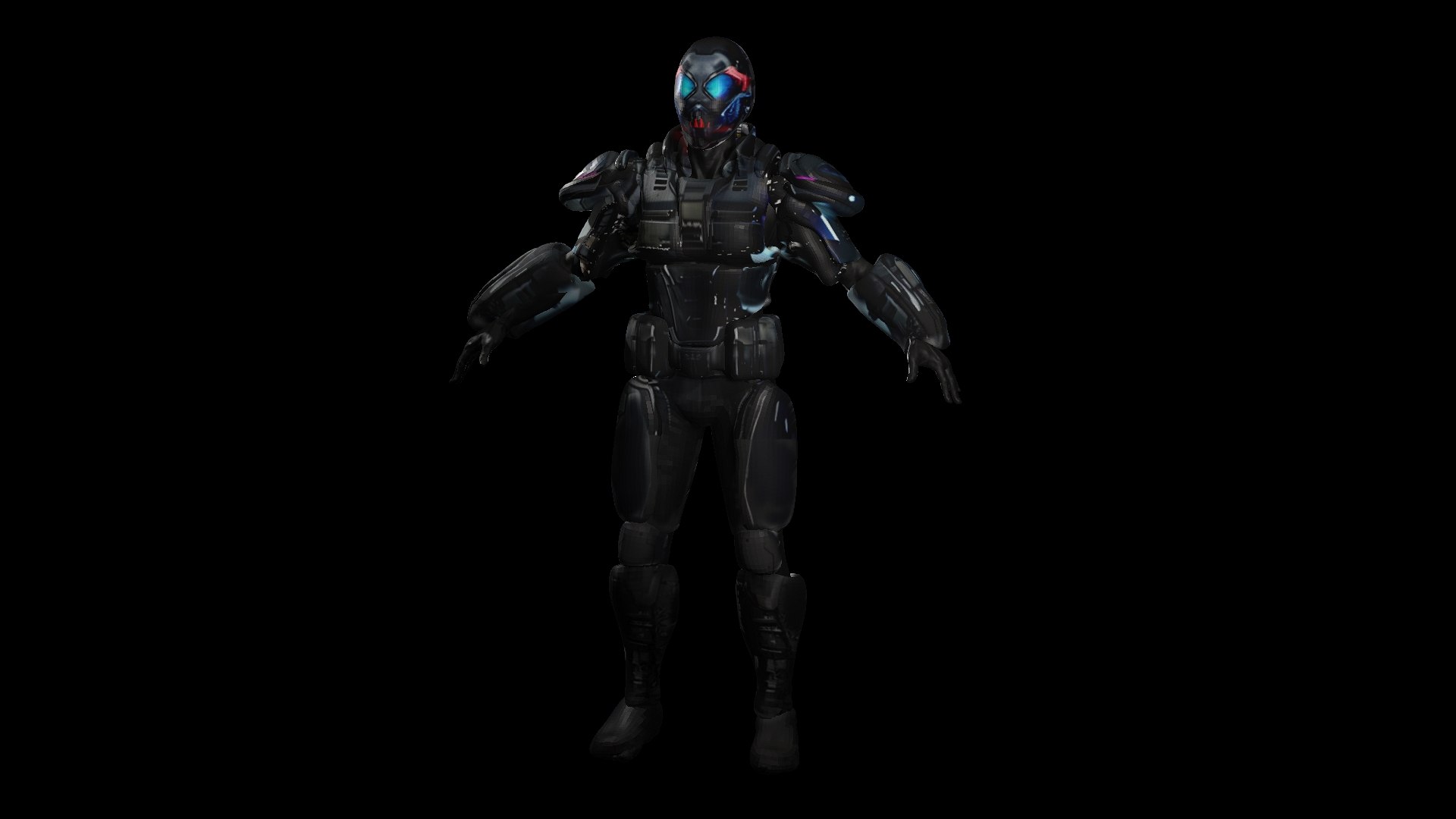 3D Model Cyberpunk Neon Soldier - TurboSquid 2029093