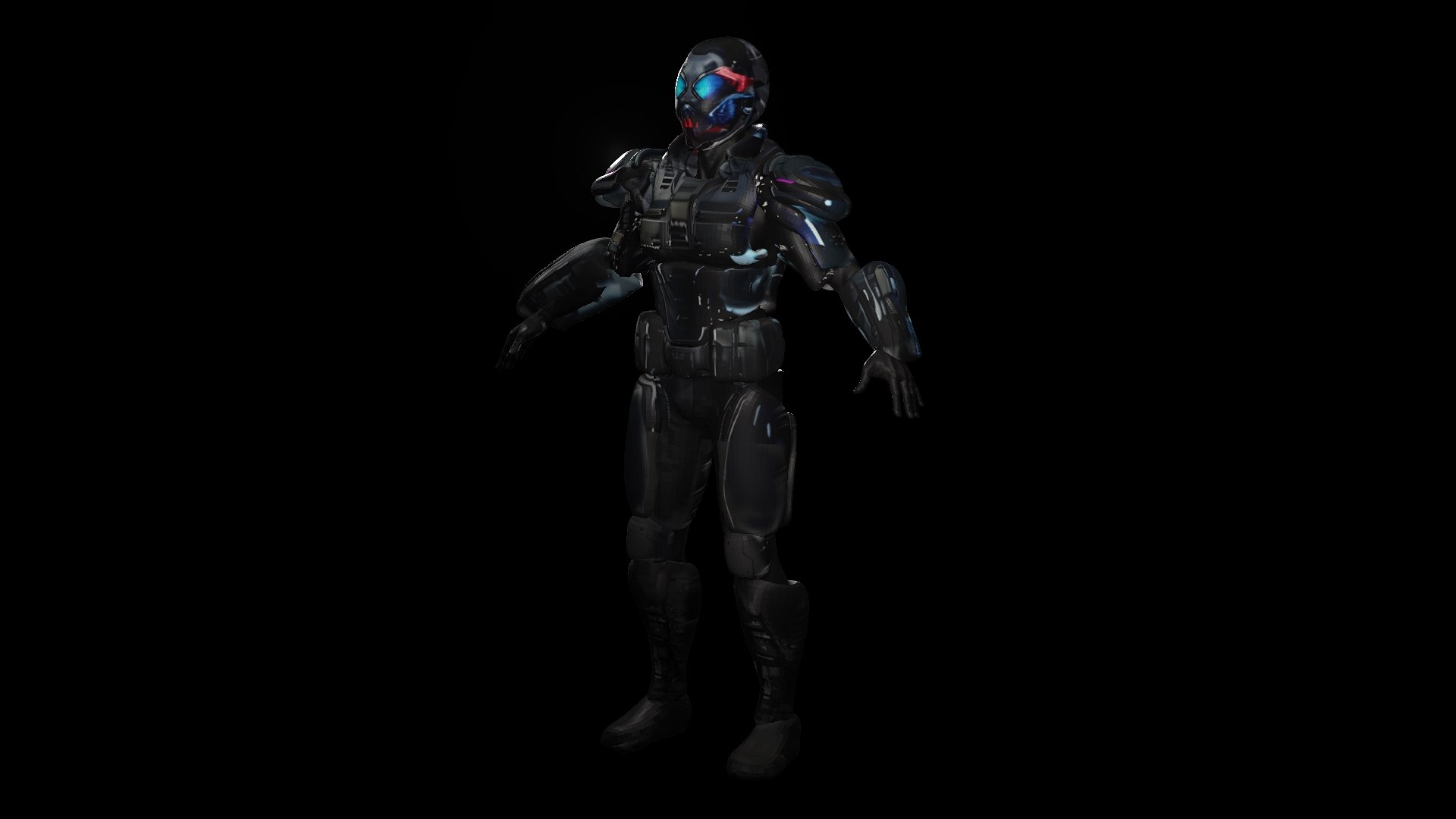 3D Model Cyberpunk Neon Soldier - TurboSquid 2029093