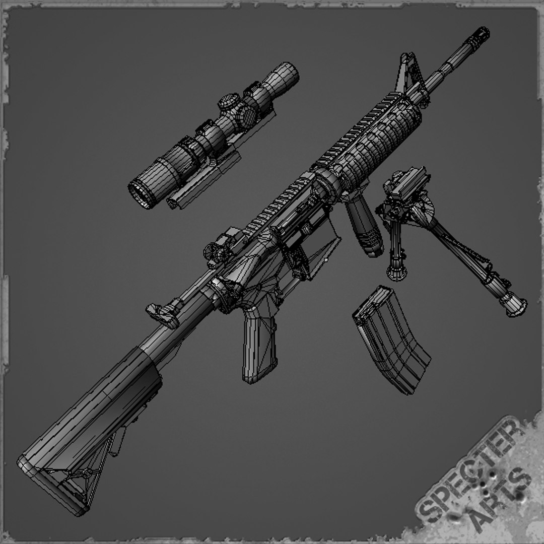 3d m4a1 rifle dmr model
