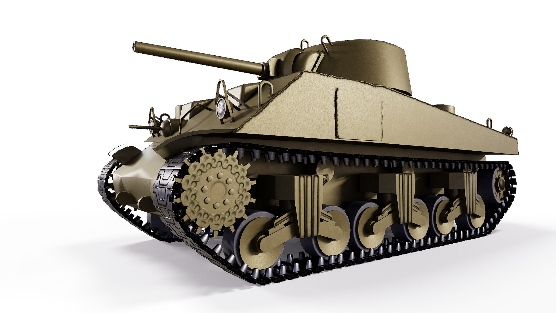 Medium Tank M4A2 Sherman USA Model 1940 3D Model - TurboSquid 1863956