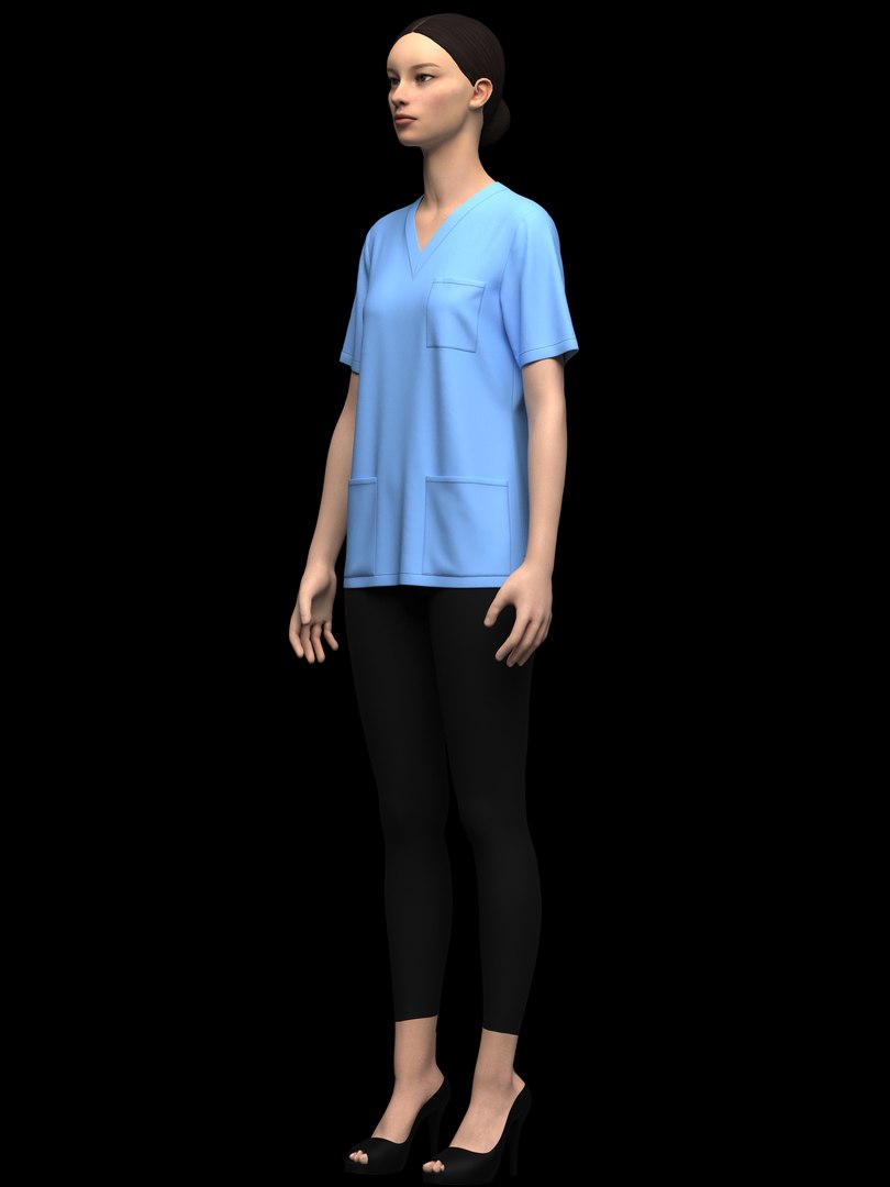Female Medical Scrubs 3D Model - TurboSquid 2381870