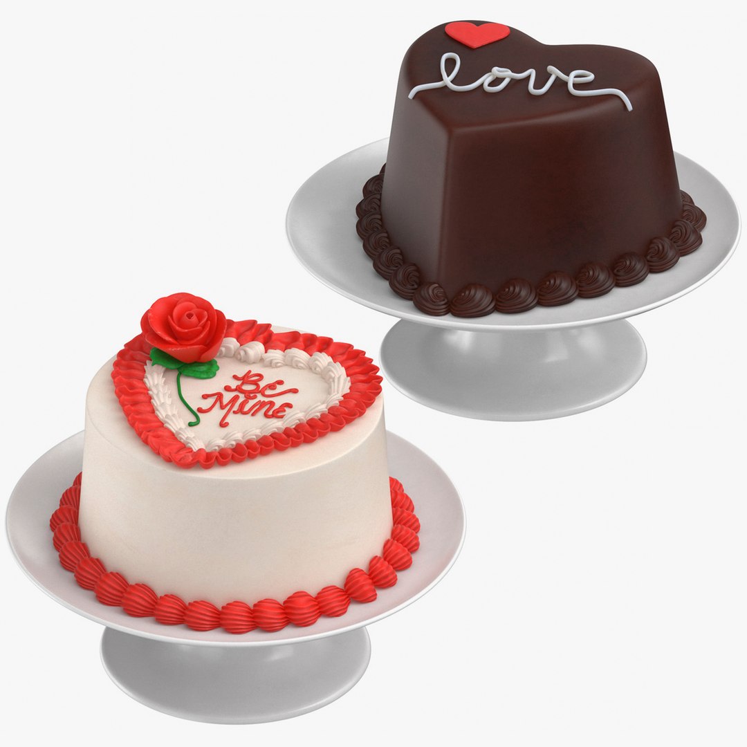 3D Heart Shaped Cakes Model - TurboSquid 1354189