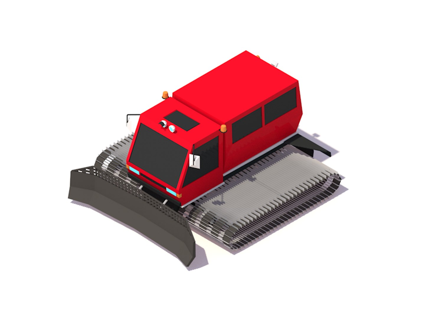3D illustration cartoon snowcat vehicle - TurboSquid 1373513