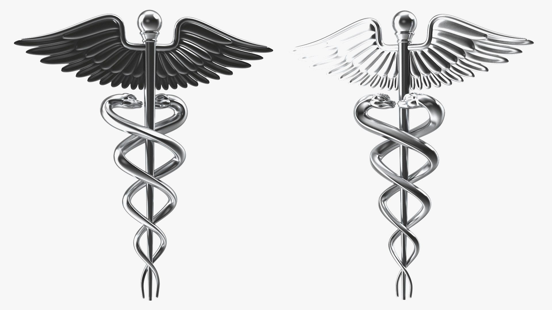 Silver Caduceus Symbol 3D Model - TurboSquid 1496364