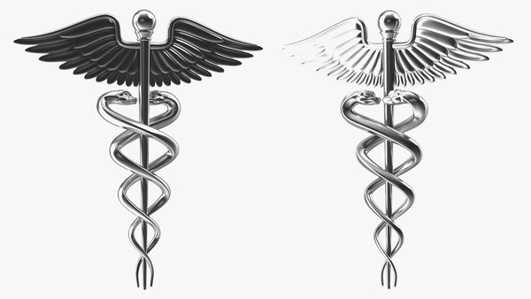 Silver caduceus symbol 3D model - TurboSquid 1496364