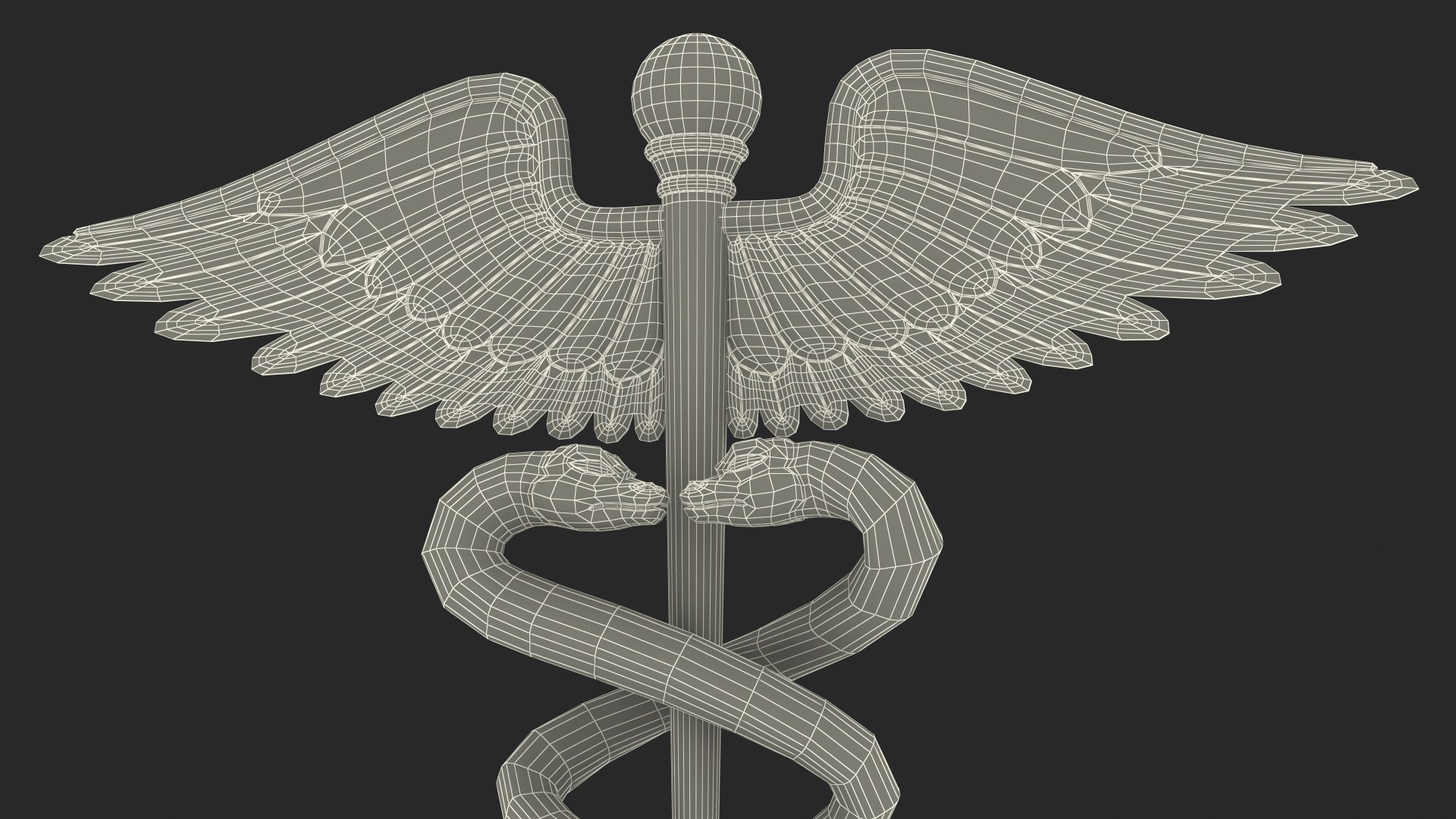 Silver caduceus symbol 3D model - TurboSquid 1496364