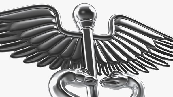 Silver caduceus symbol 3D model - TurboSquid 1496364