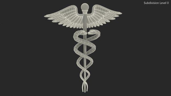Silver caduceus symbol 3D model - TurboSquid 1496364