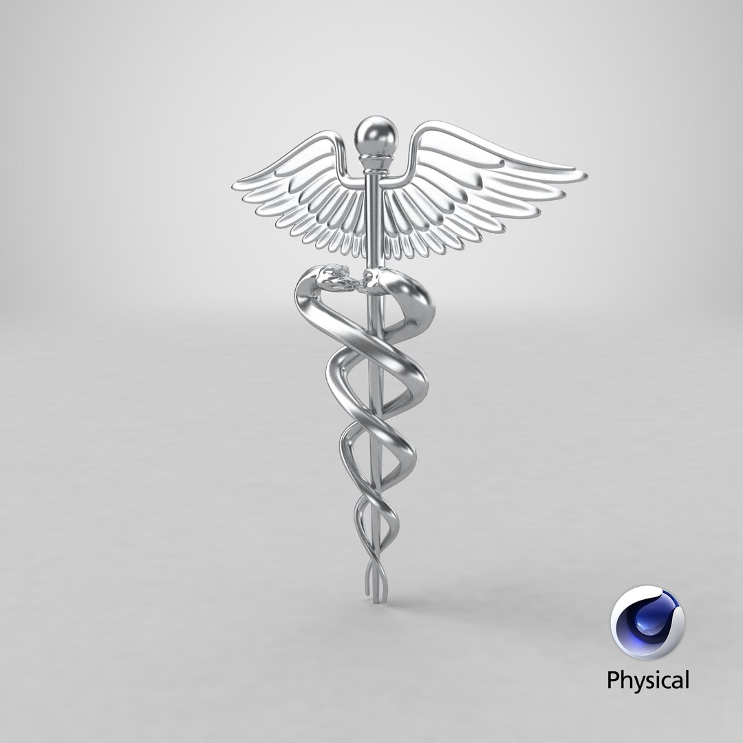 Silver caduceus symbol 3D model - TurboSquid 1496364