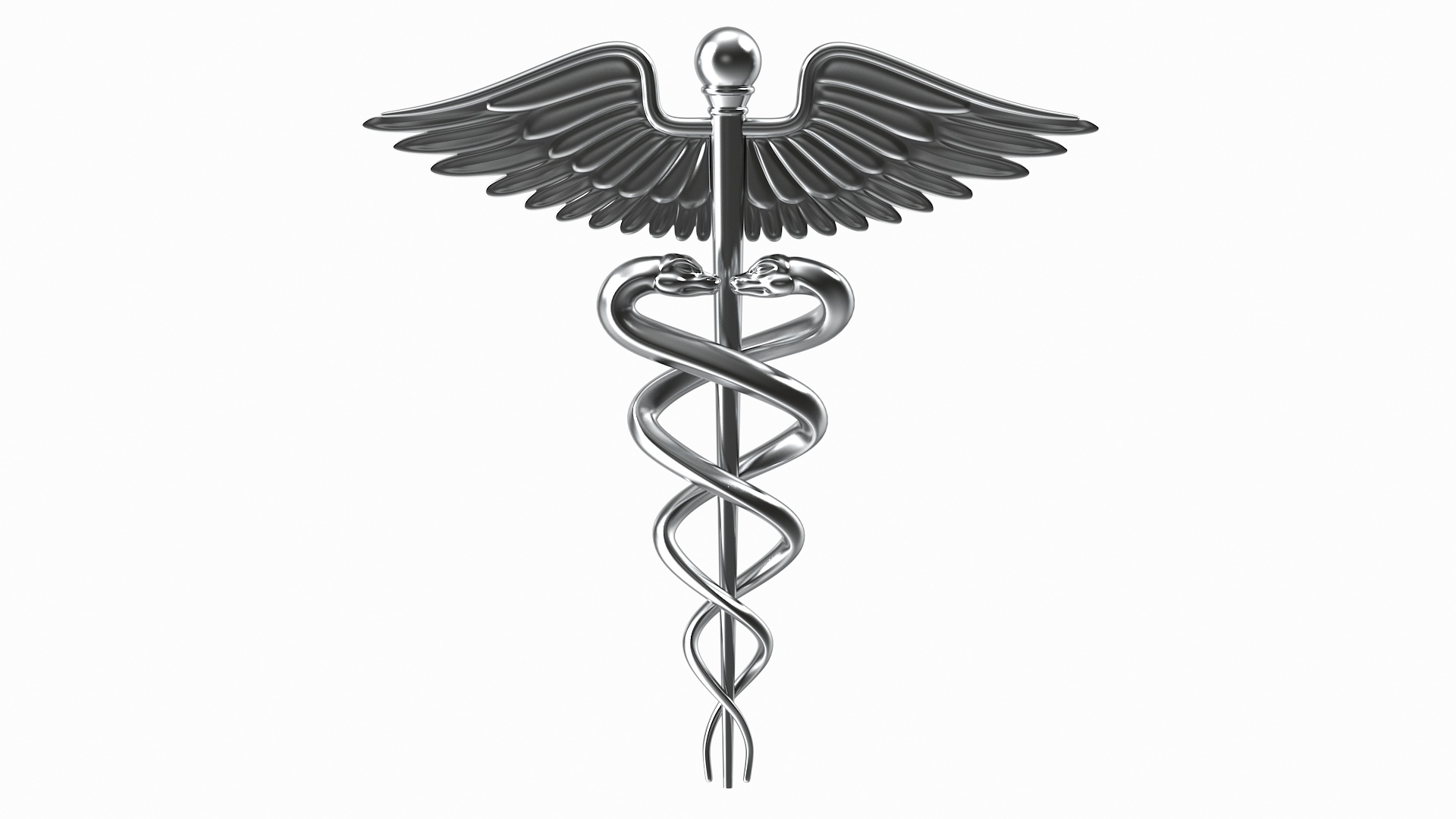 Silver Caduceus Symbol 3D Model - TurboSquid 1496364
