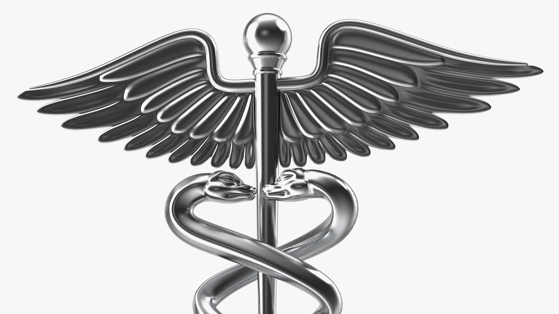 Silver caduceus symbol 3D model - TurboSquid 1496364