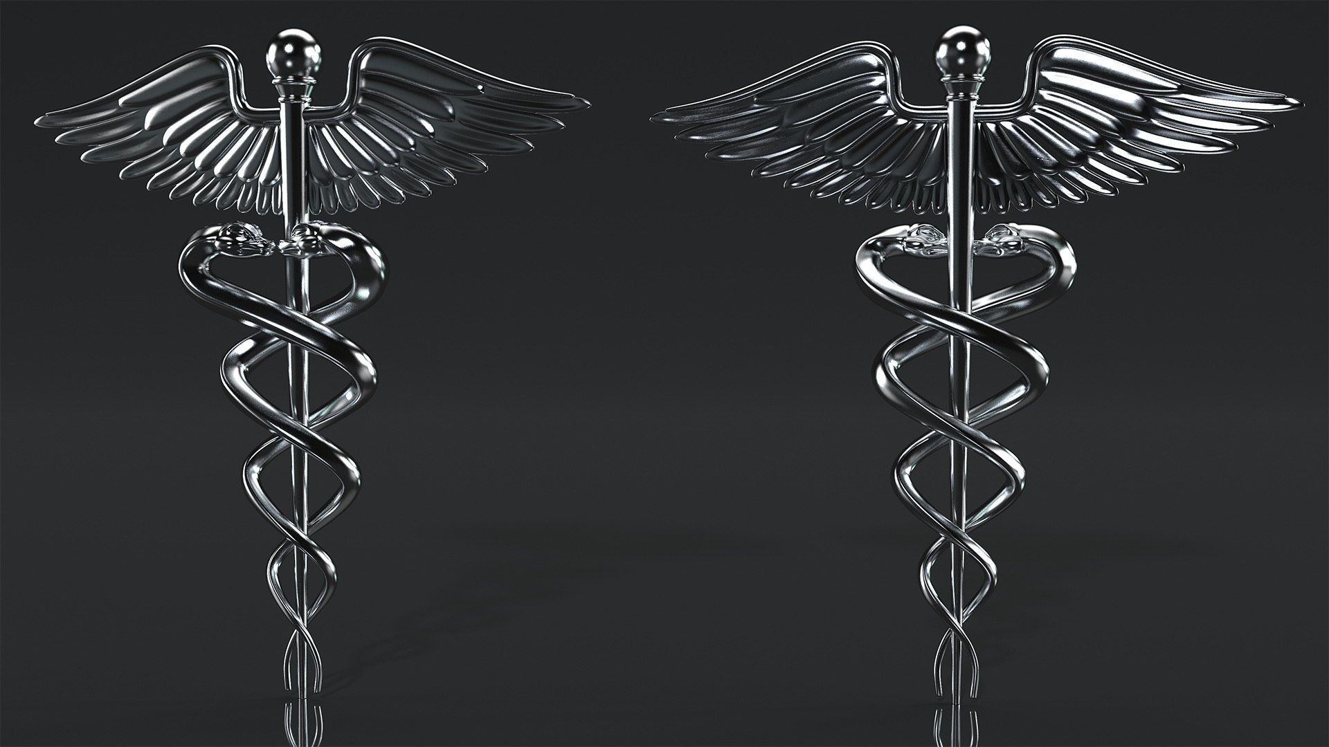 Silver Caduceus Symbol 3D Model - TurboSquid 1496364