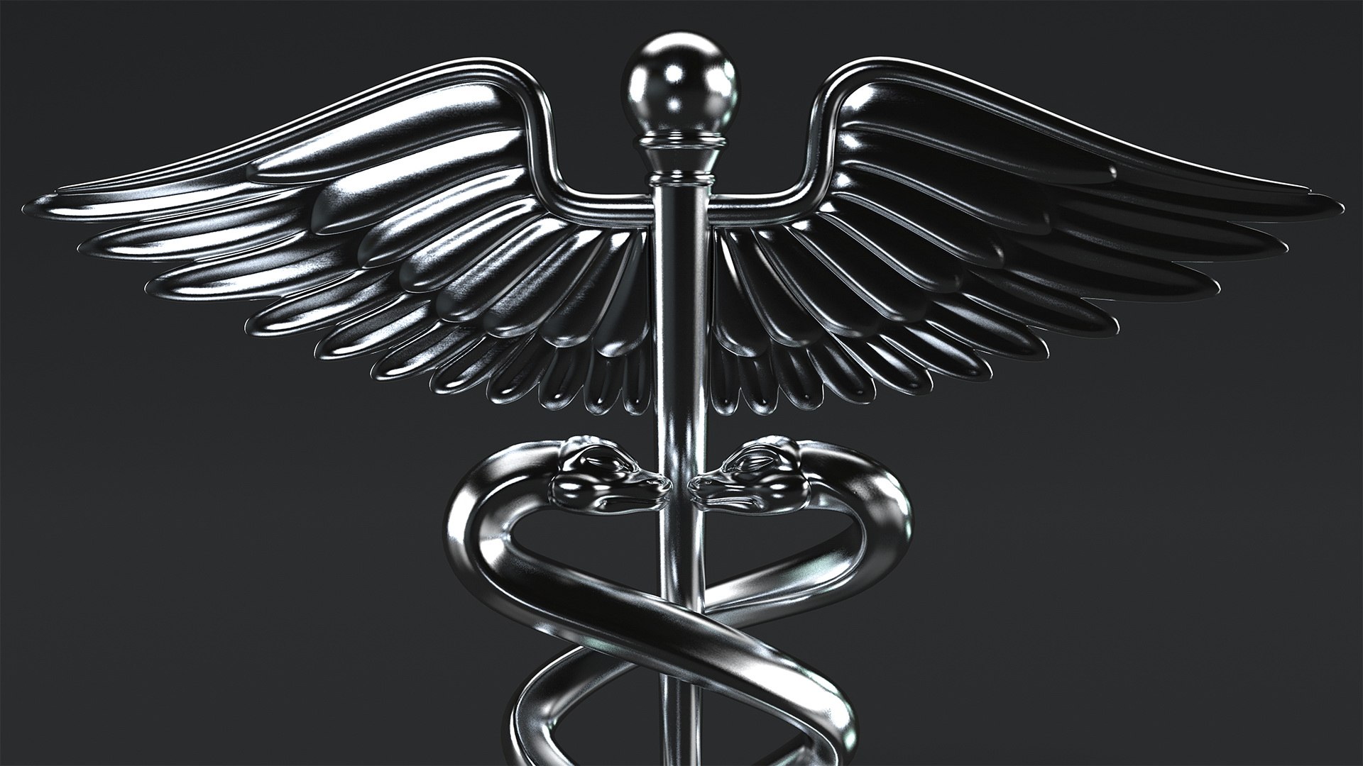 Silver Caduceus Symbol 3D Model - TurboSquid 1496364