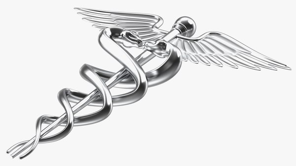 Silver caduceus symbol 3D model - TurboSquid 1496364