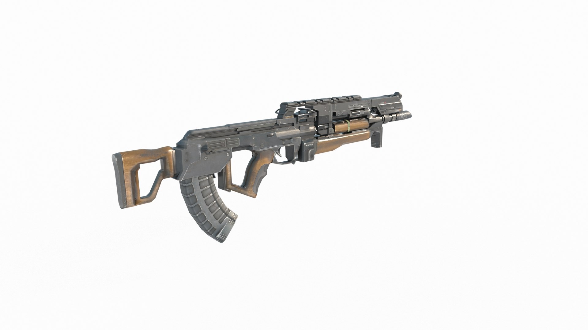 3D Science Fiction Style Automatic Rifle Model - TurboSquid 2296434