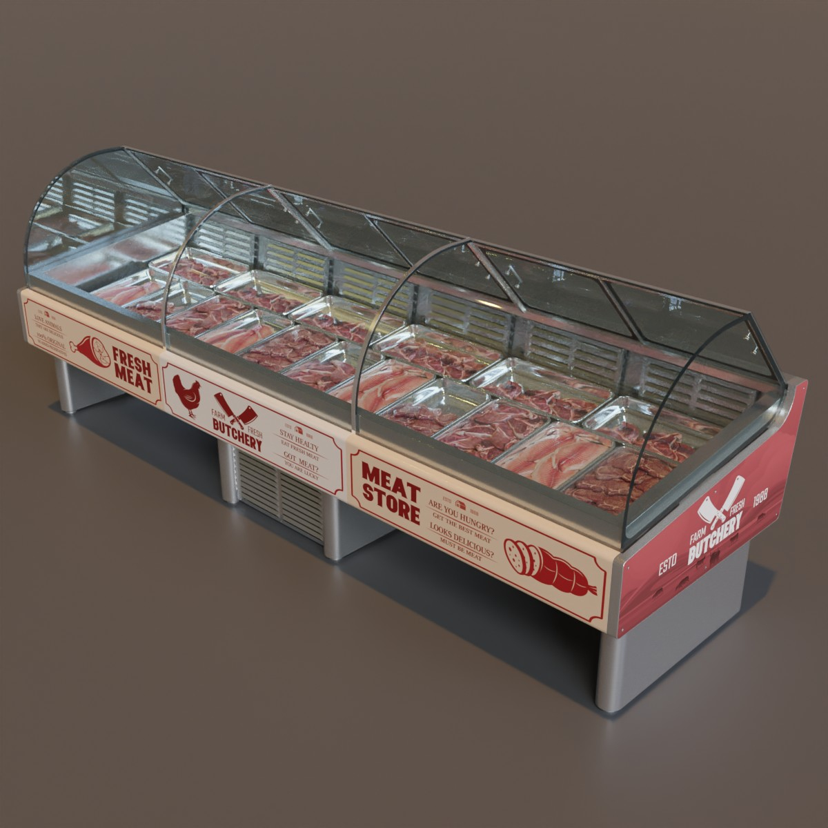 3D butchery meat refrigeration - TurboSquid 1643260