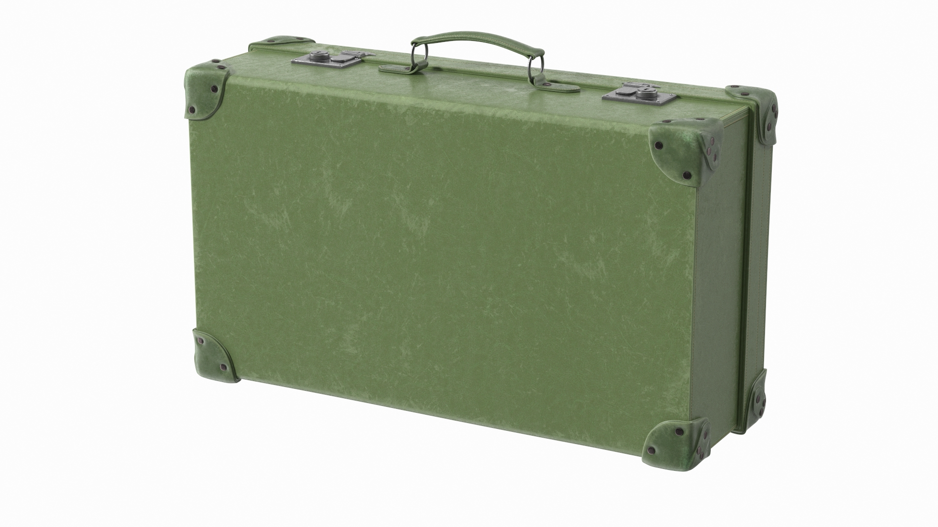 Vintage Leather Suitcase Large Green 3D Model - TurboSquid 1879501