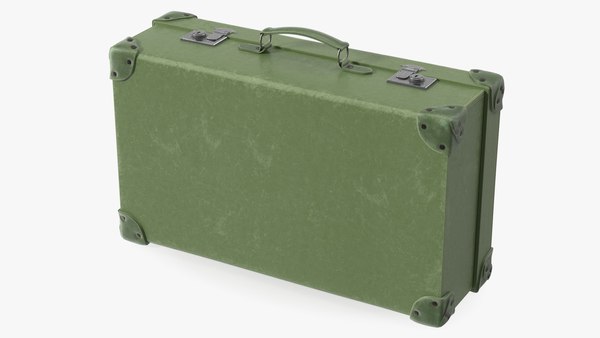 Vintage Leather Suitcase Large Green 3D model - TurboSquid 1879501