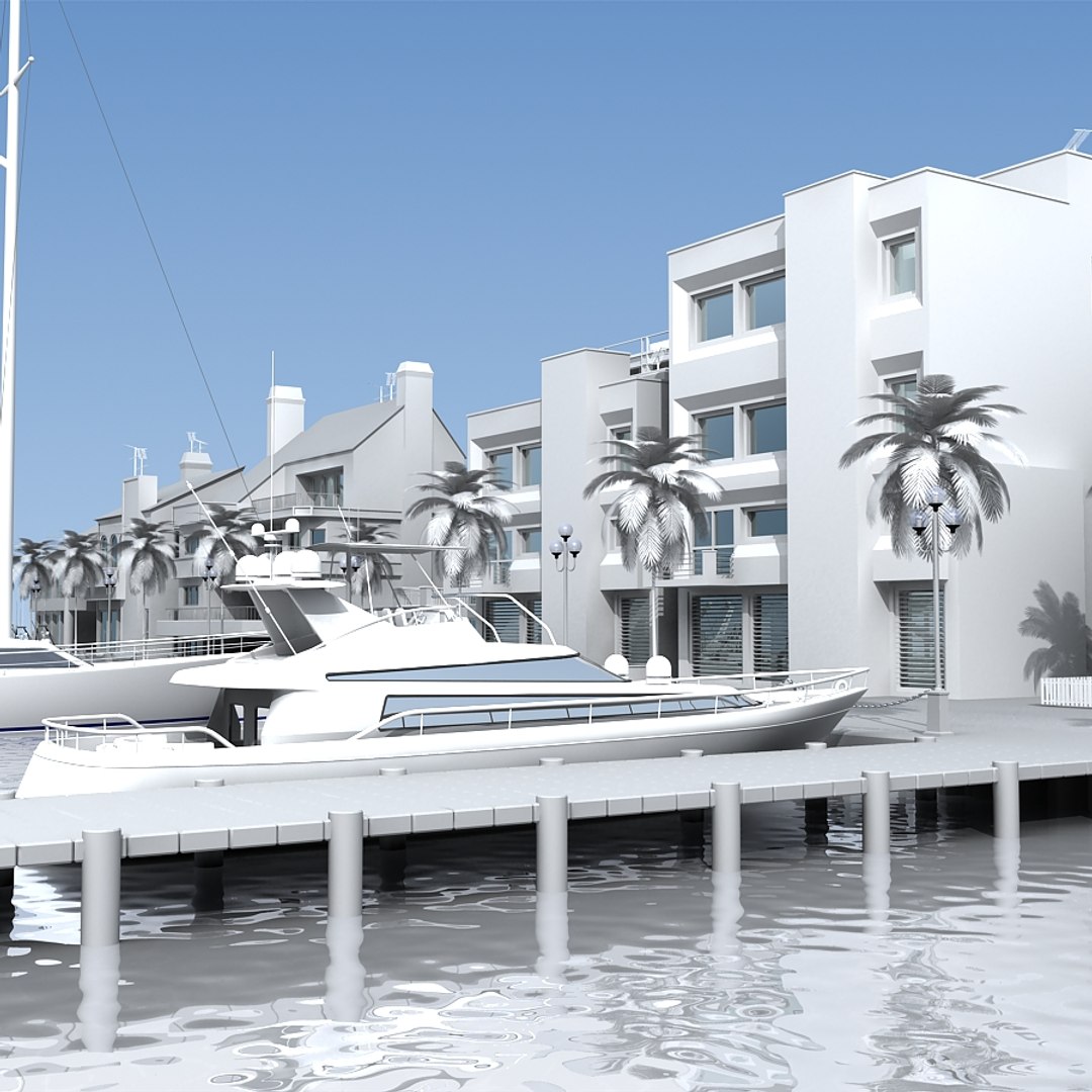 3d Seaside Port Model