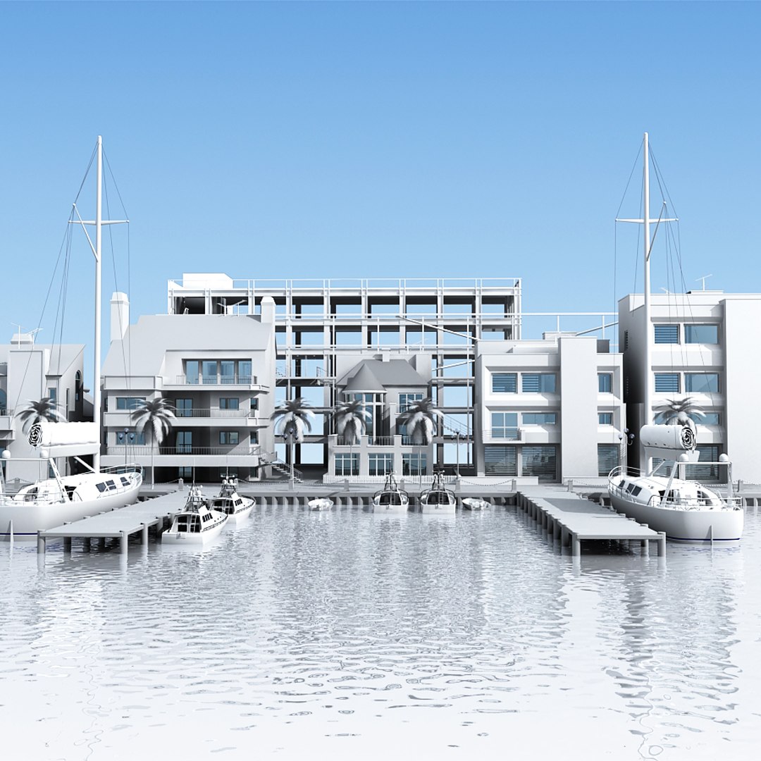 3d Seaside Port Model