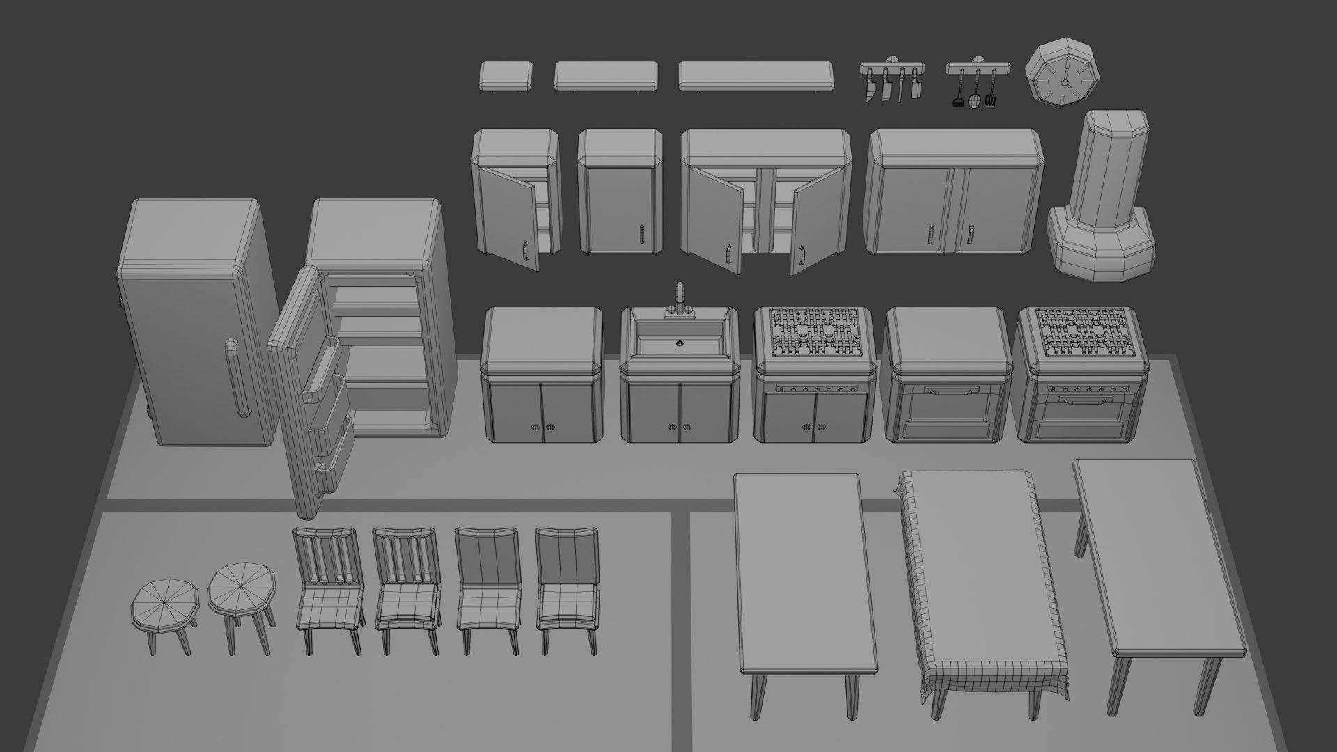 3D Kitchen Props Game Ready Assets - TurboSquid 2178681