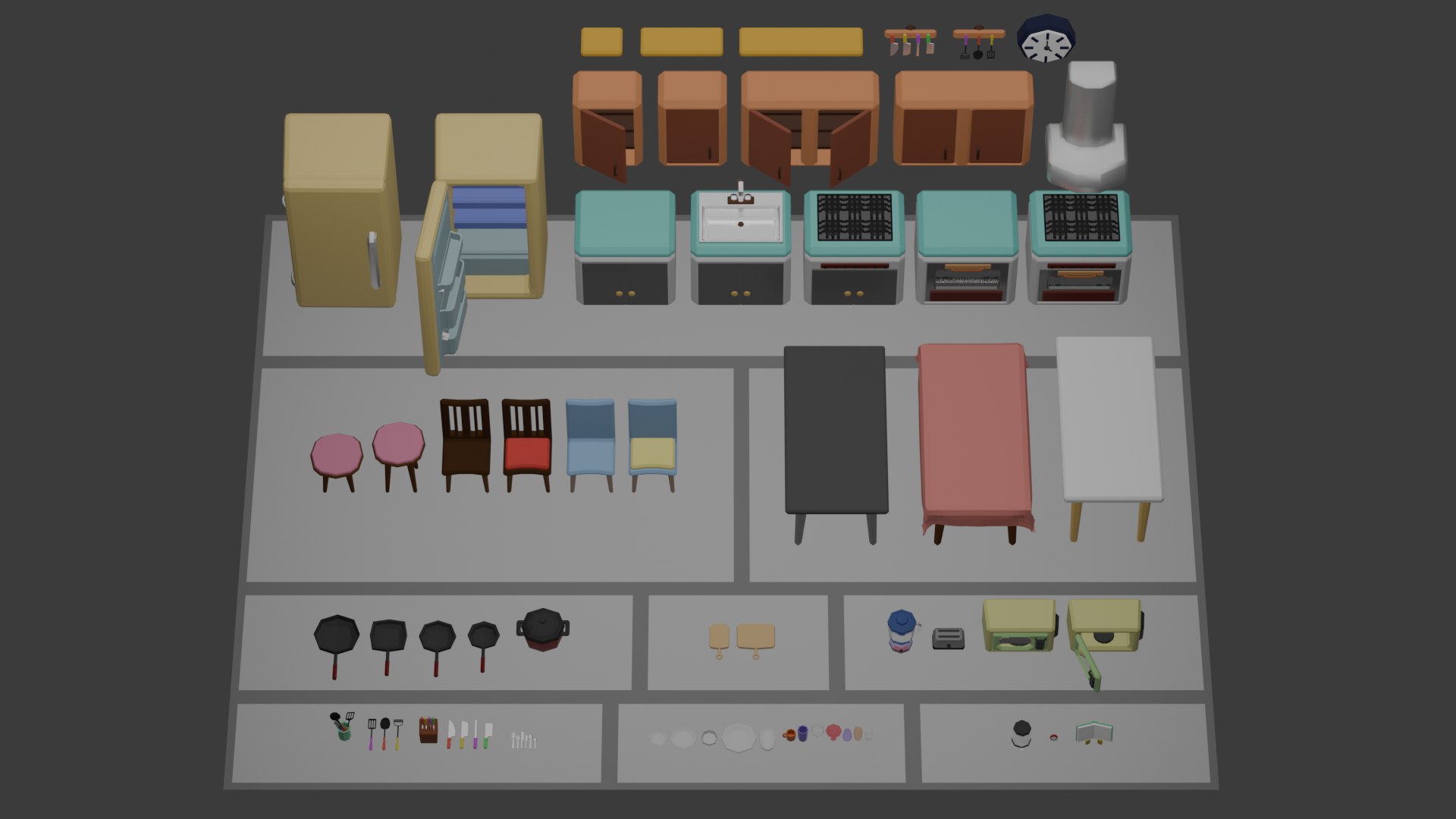 3D Kitchen Props Game Ready Assets - TurboSquid 2178681