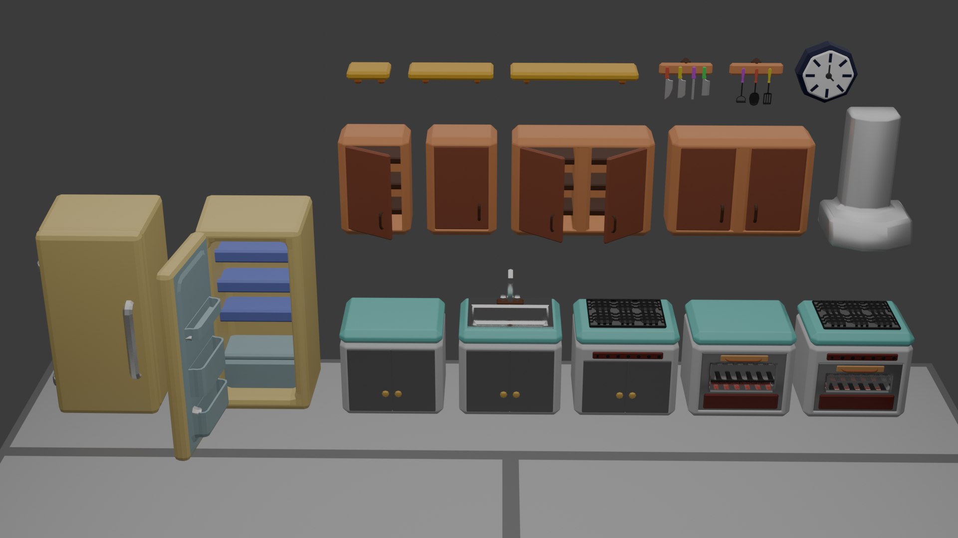 3D Kitchen Props Game Ready Assets - TurboSquid 2178681