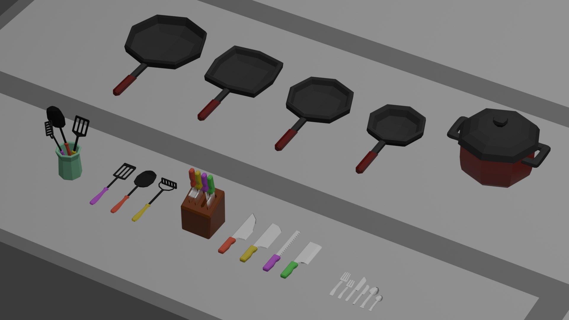 3D Kitchen Props Game Ready Assets - TurboSquid 2178681