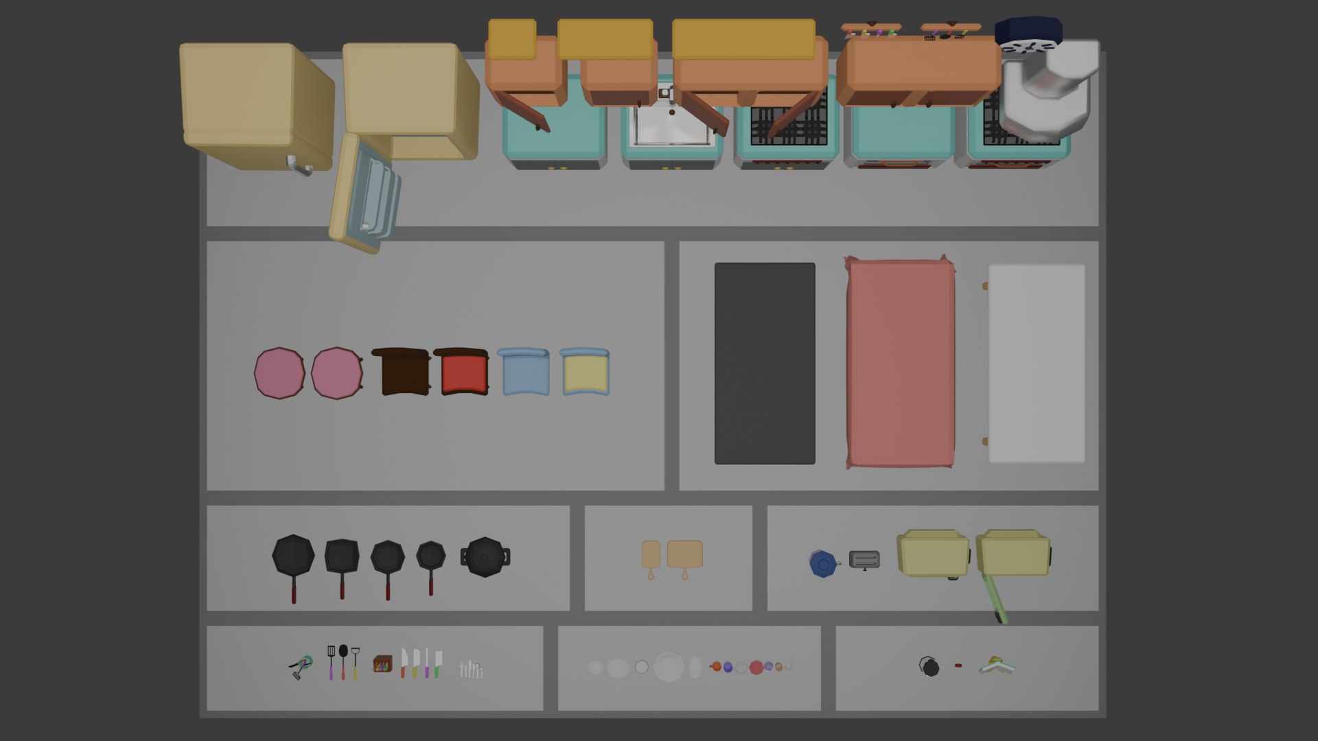 3D Kitchen Props Game Ready Assets - TurboSquid 2178681