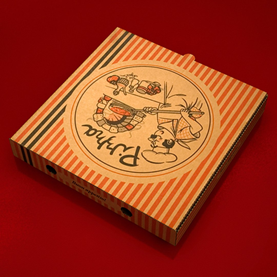 pizza box 3d model