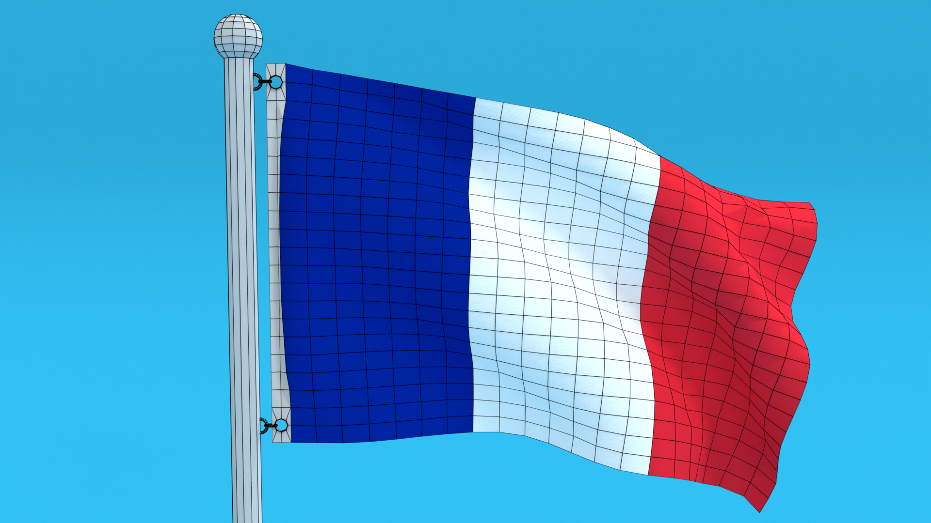 modelo 3d Bandera de Francia animada sin costuras Low Poly - TurboSquid ...