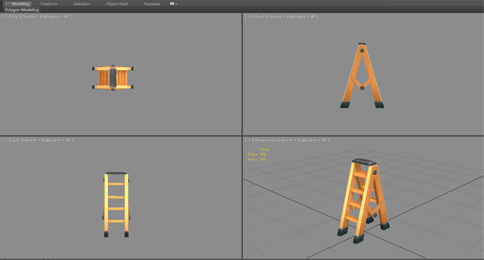 Cartoon Herringbone Ladder 3D - TurboSquid 2109980