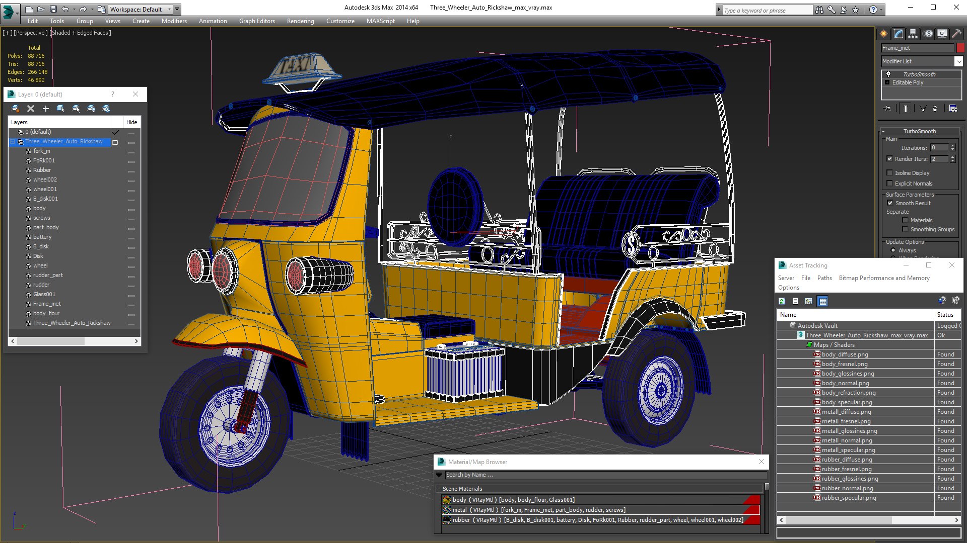 3D Wheeler Auto Rickshaw Model - TurboSquid 1558071