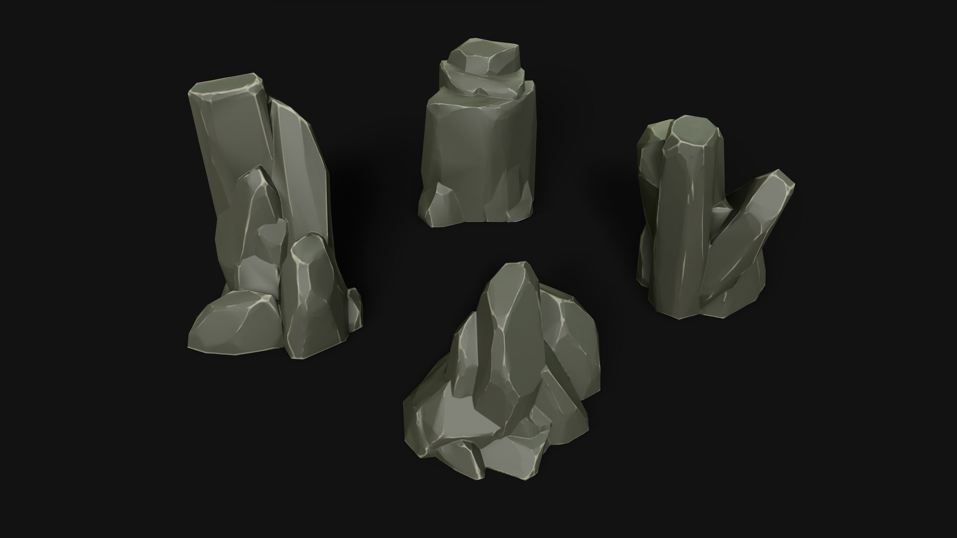 3D Stylized Forest Rocks - TurboSquid 1510860