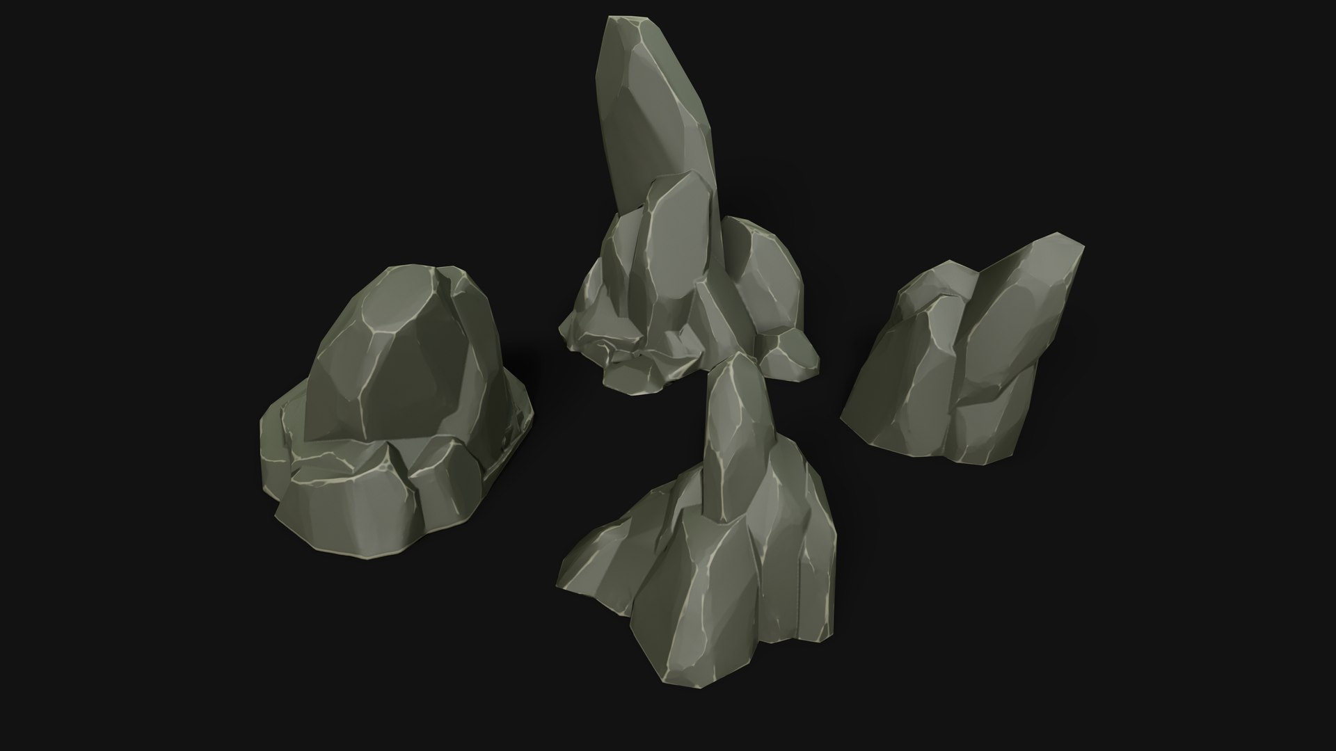 3D Stylized Forest Rocks - TurboSquid 1510860