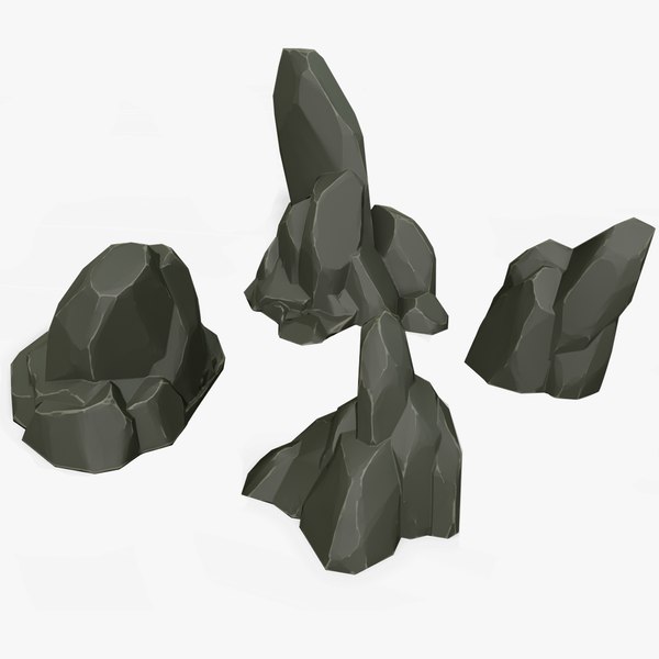 Stylized dark rocks 3D - TurboSquid 1639663