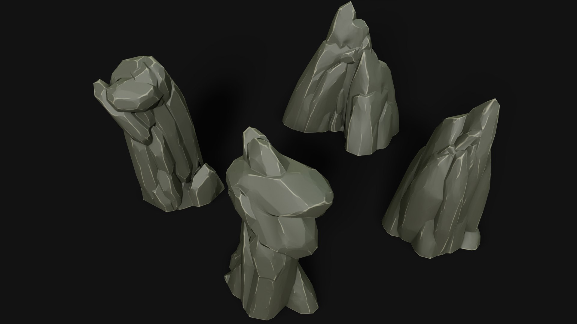3D Stylized Forest Rocks - TurboSquid 1510860